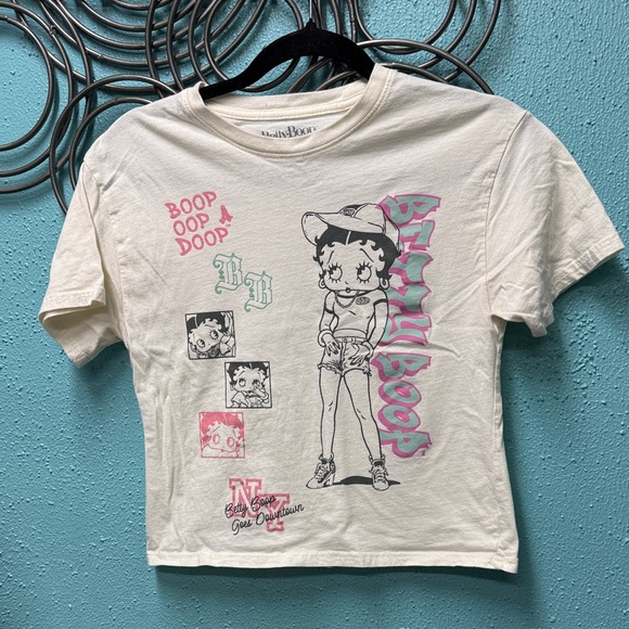 Betty Boop | Tops | Betty Boop Cream And Pink Tshirt | Poshmark